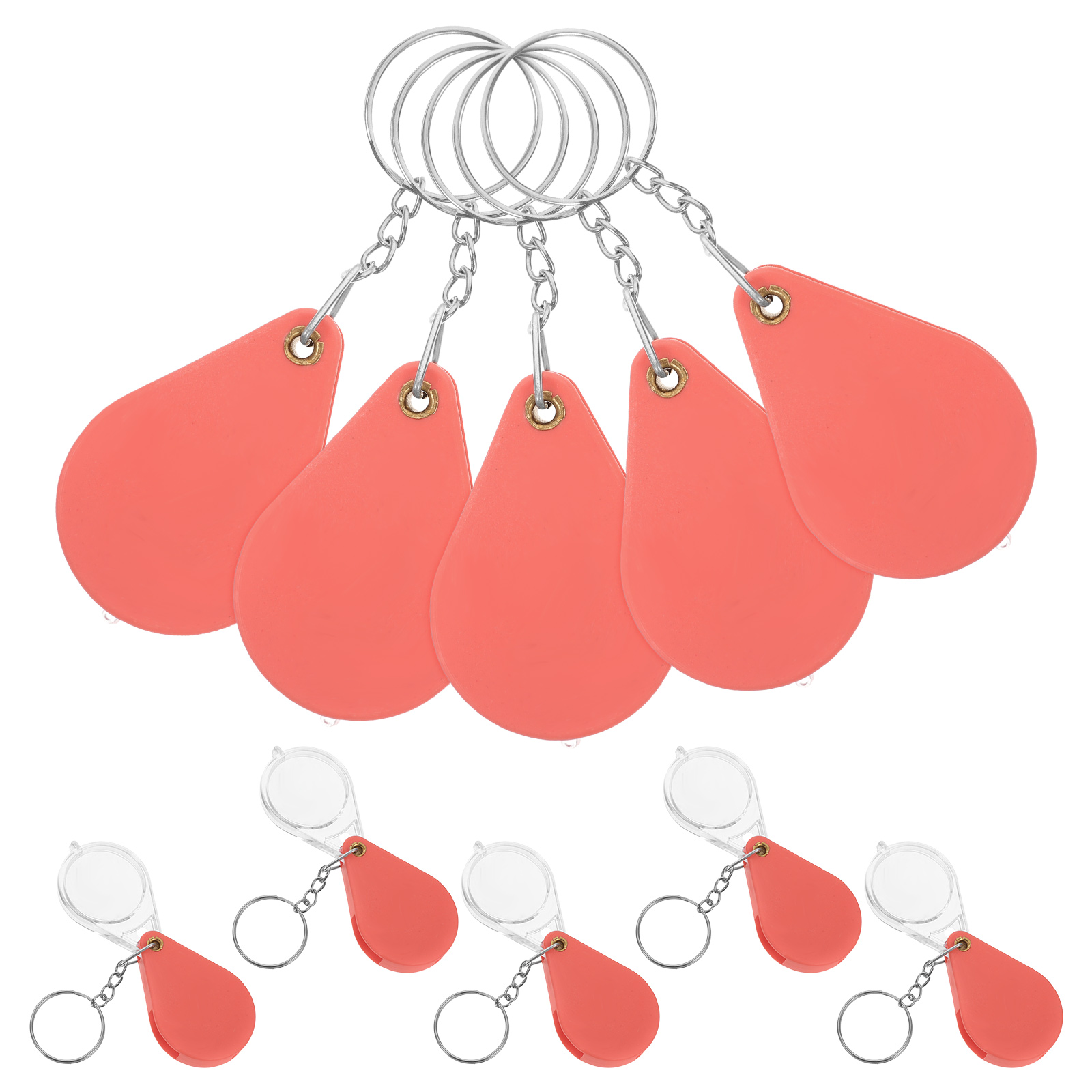 Phenofice 10Pcs Orange Acrylic Alloy Magnifying Glass Coin Magnifier ...