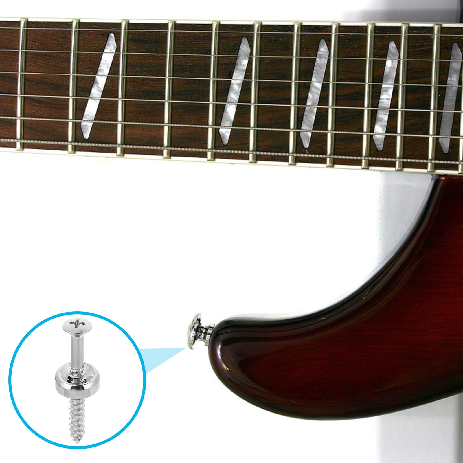 Phenofice 10Pcs Silver Metal Guitar Neck Joint Bushing Bolt for Fixing ...