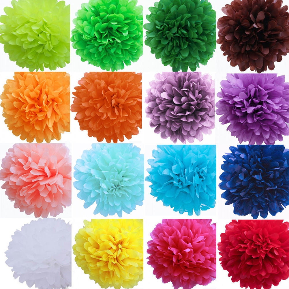 Phenofice 10Pcs Tissue Paper Pom Poms Assorted Color Lightweight ...