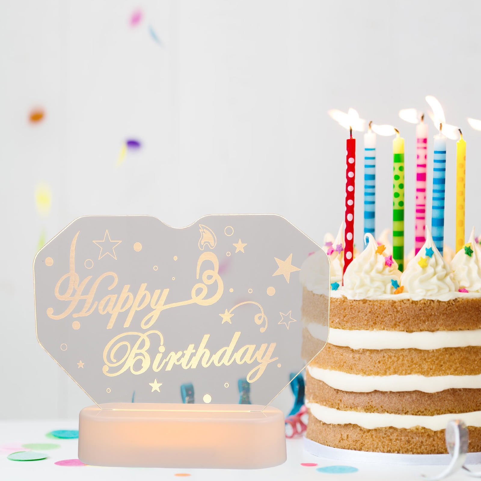 Phenofice 1Pack Acrylic Rectangular Led Sign for Kids Birthday ...