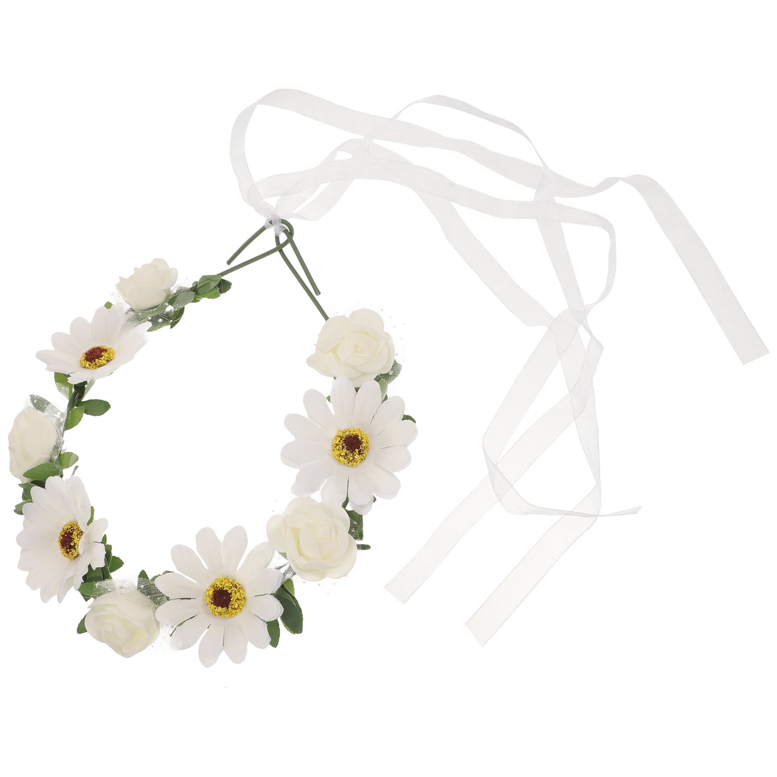 Phenofice 1Pack White Plastic Bridal Headpiece Circular Bride Floral ...