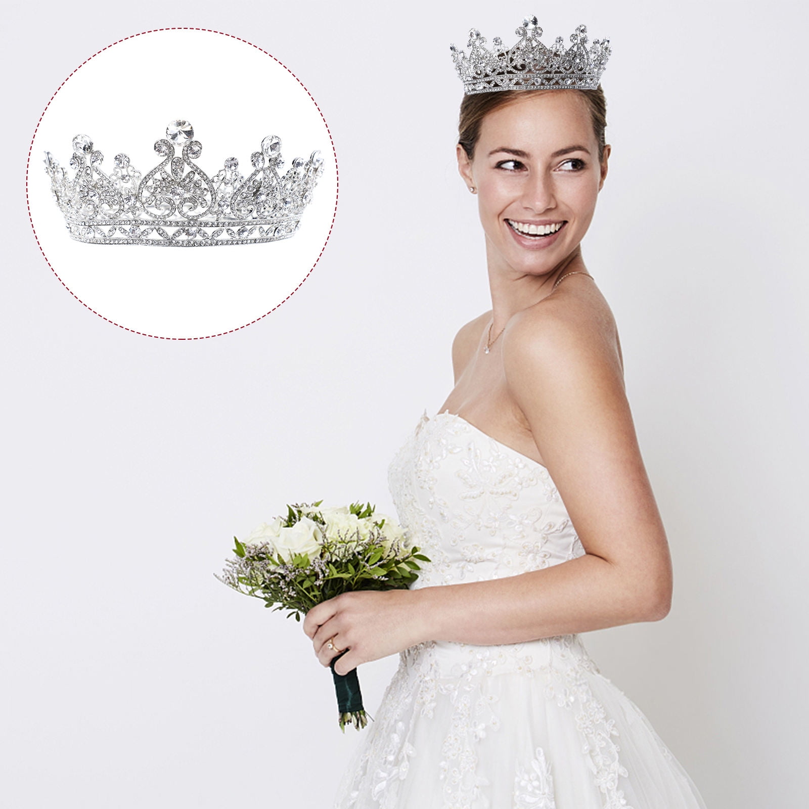 Phenofice 1Pcs European Style Baroque Tiara Crown for Bride Headpiece ...
