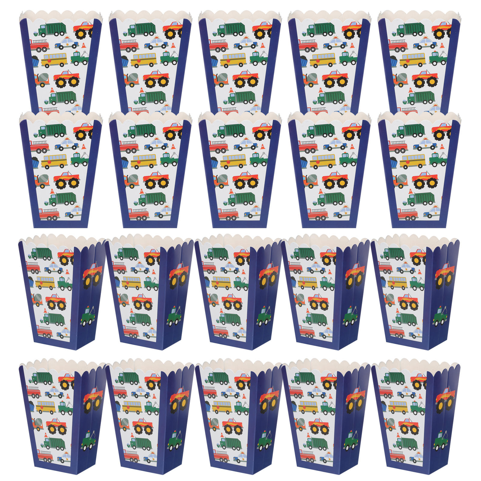Phenofice 24Pcs Paper Popcorn Boxes Construction Truck Design for Movie ...