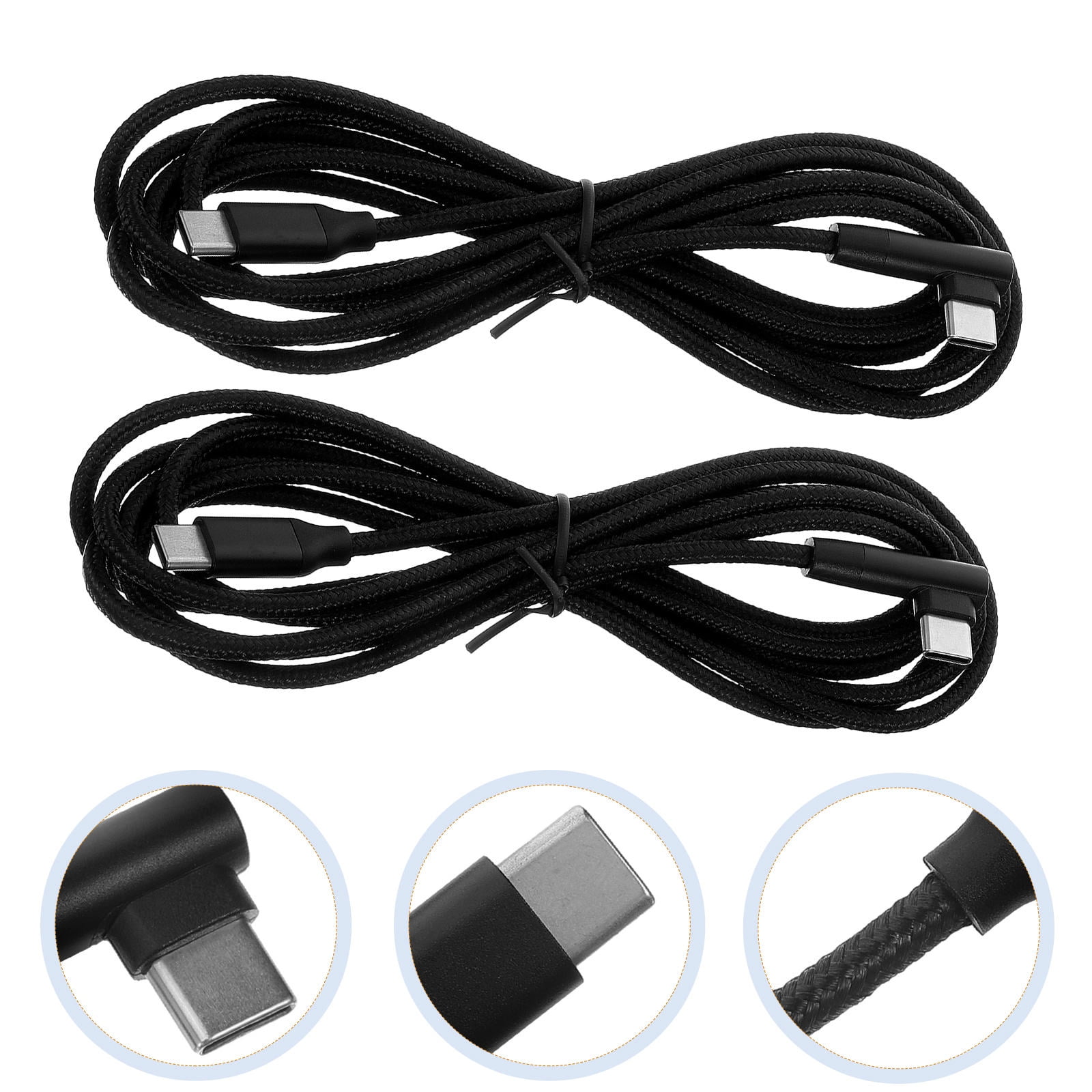 Phenofice 2Pack Black Nylon Usb Cables for Smartphones with Type-C ...
