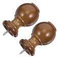 Phenofice Decorative Wood Curtain Rod Finials, Rustic Design, Easy ...