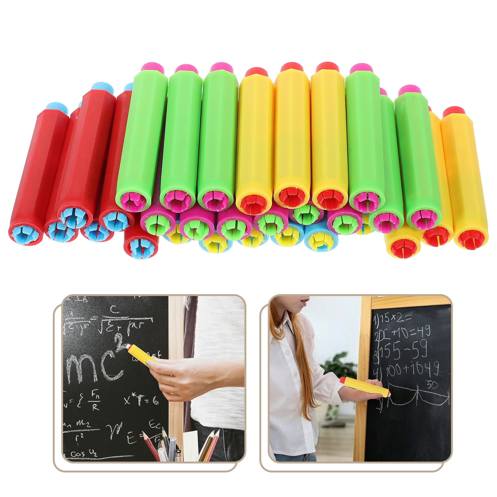 Phenofice 30Pcs Transparent Chalk Holders for Students Adjustable ...