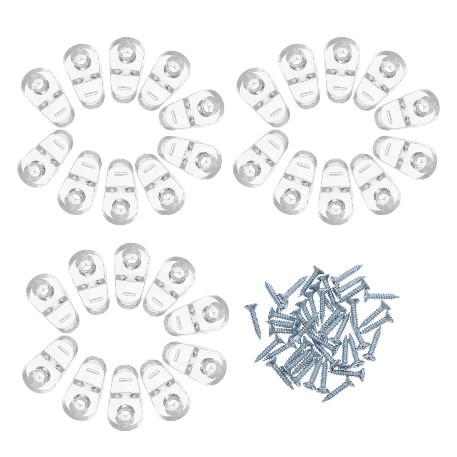Phenofice 30Pcs Transparent Plastic Glass Retainer Clips for Cabinet ...