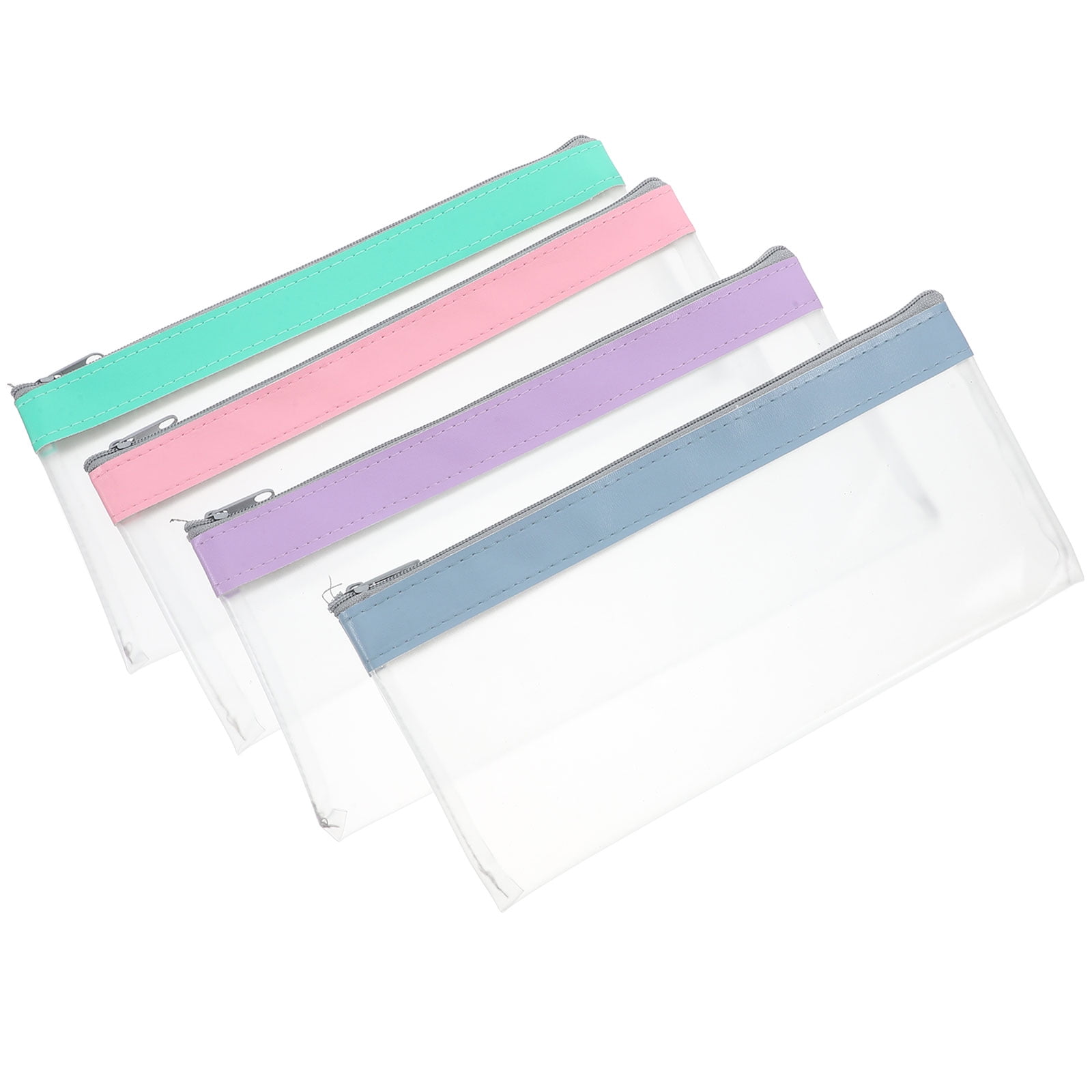 Phenofice 4Pcs Transparent Money Pouch Safe Bank Bag for Travel PU ...
