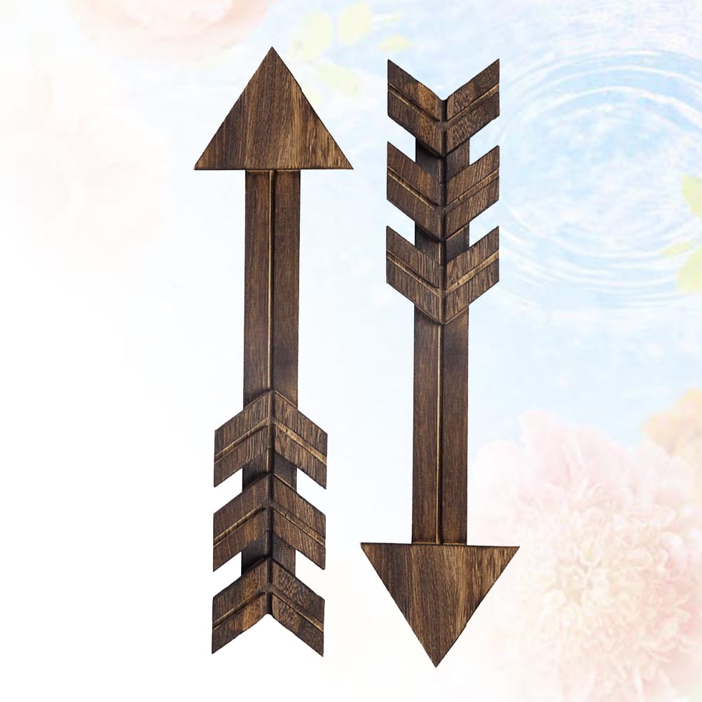 Phenofice 4Set Arrow Wall Art Dark Brown 36x10cm Wood Plastic for Bar ...