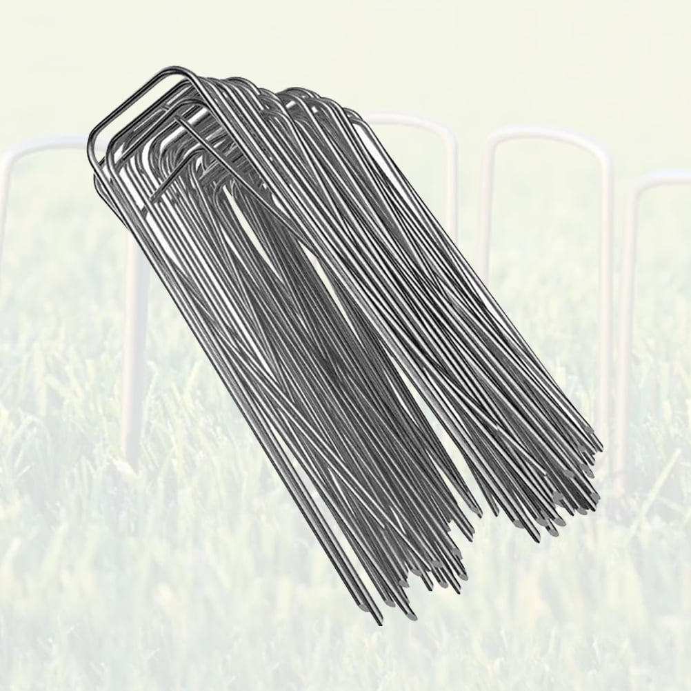 Phenofice 50Pcs Stainless Steel U-Shaped Fixing Nails Garden Pile U ...