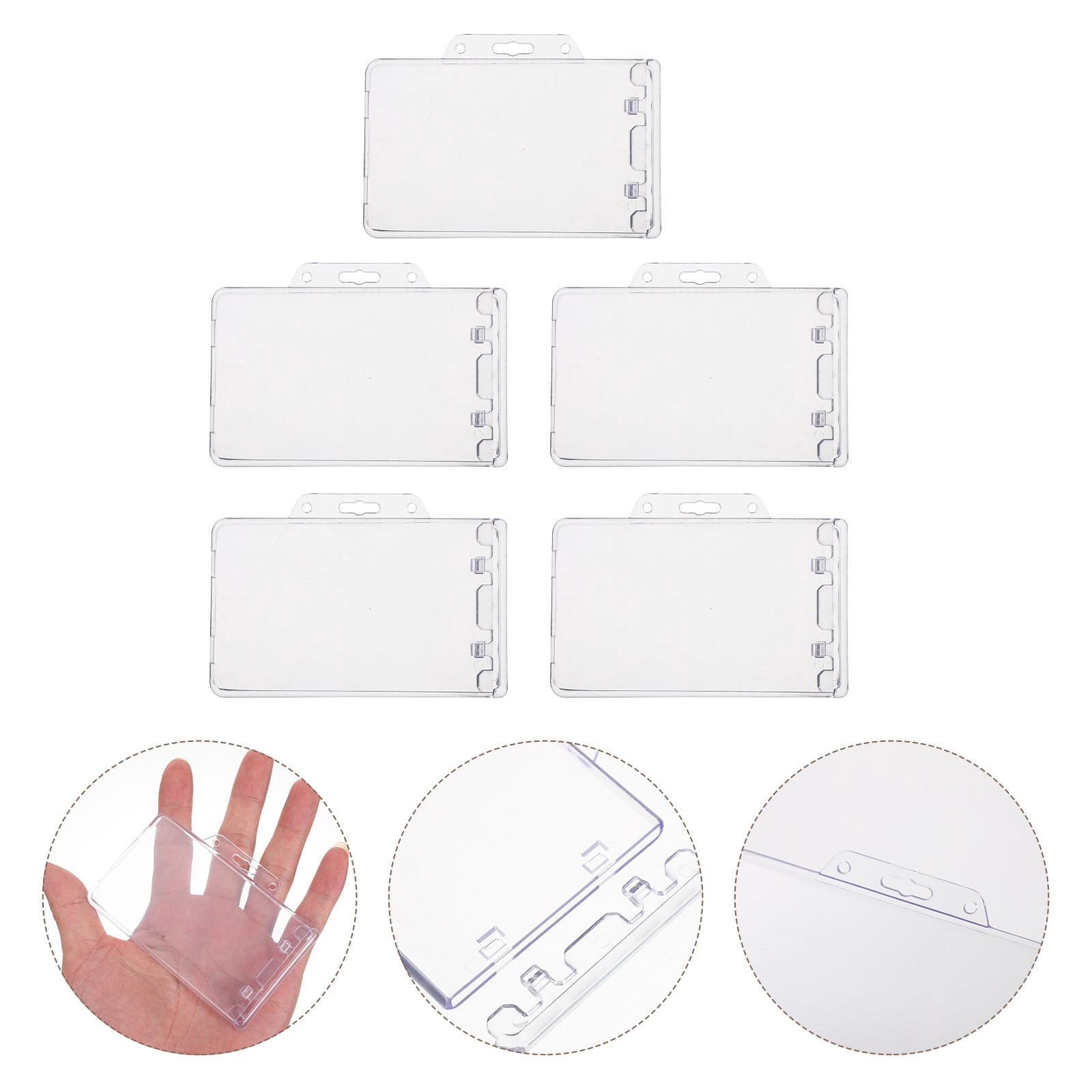 Phenofice 5Set Horizontal Card Sleeve for Badge and Id Card Protection ...