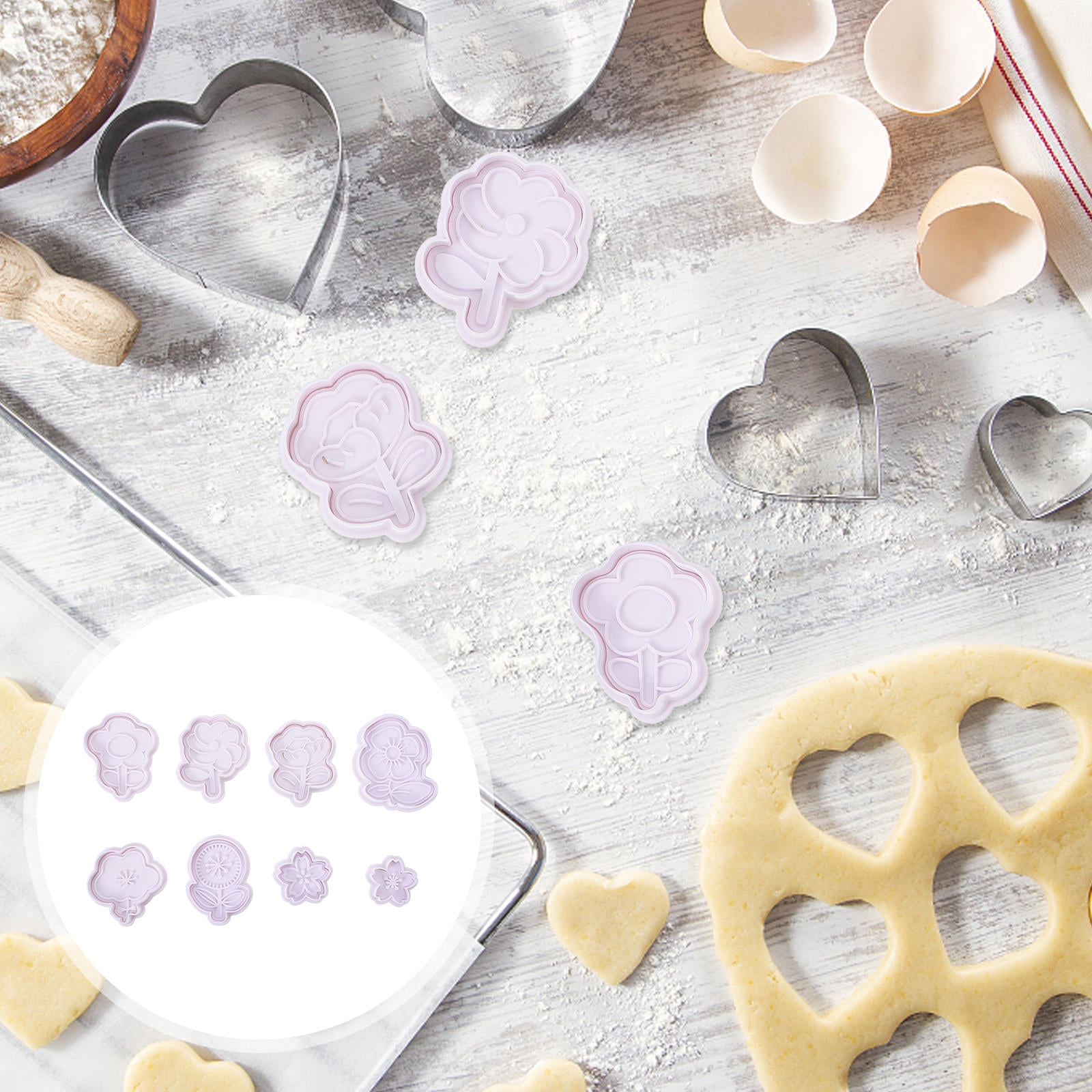 Phenofice 8Pcs Cookie Shaper for Baking with Various Patterns in 2.95x2 ...