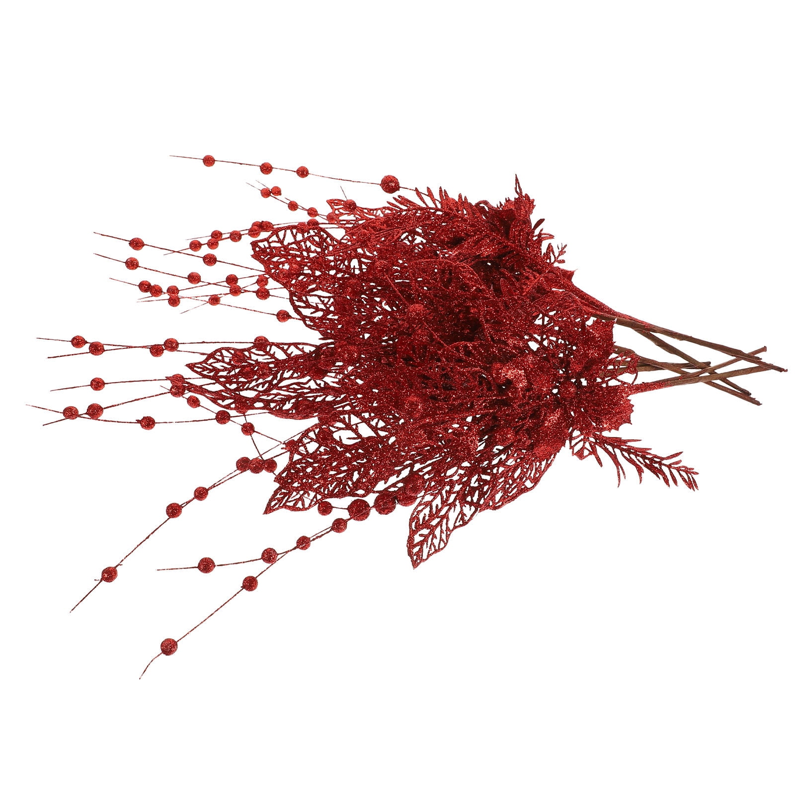 Phenofice 8Pcs Realistic Red Artificial Berry Branches for Christmas ...