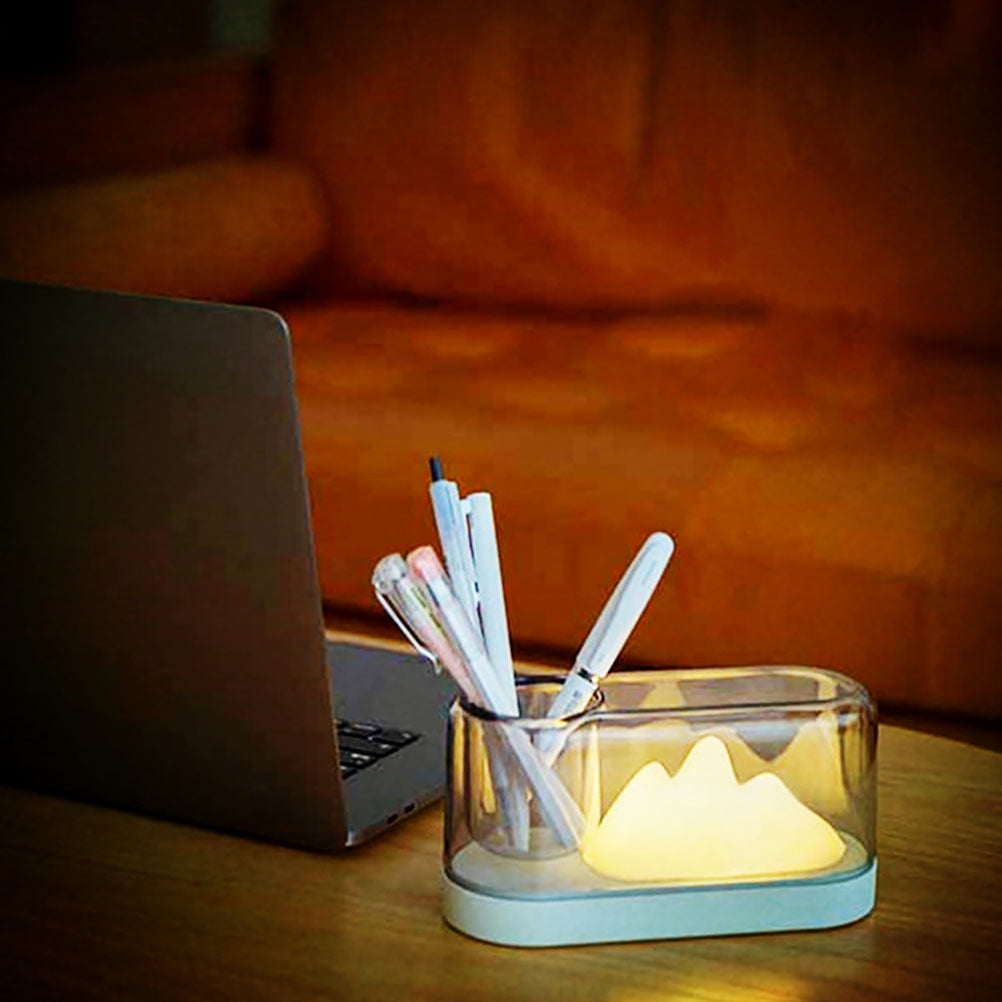 Phenofice Bedside Night Light 1 Set White Plastic Mountain Shape with ...