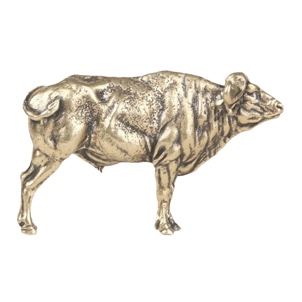 Phenofice Brass Craft Statue Yak Shape Golden 1Set Desktop Decoration ...