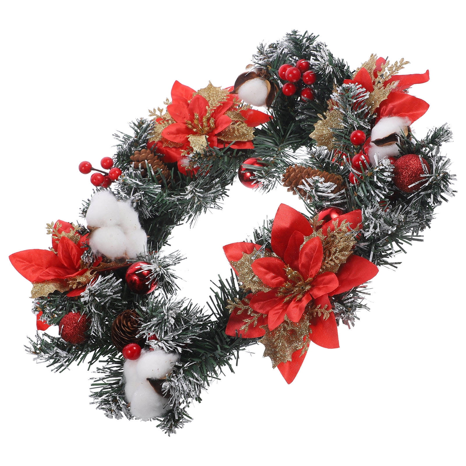 Phenofice Cranberry Wreaths for Front Door Red PVC Festive Touch Front ...