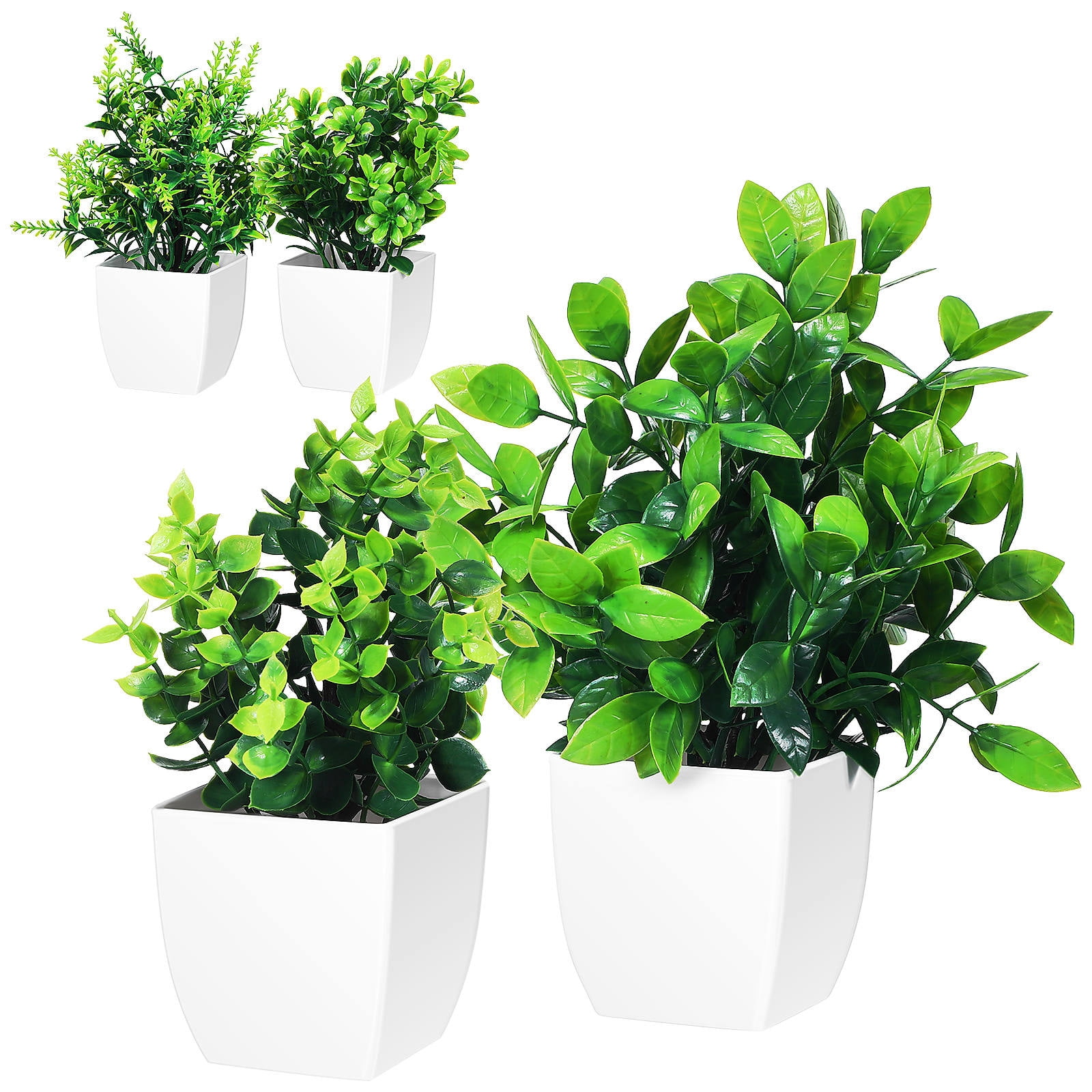 Phenofice Decorative Plastic Plants Fake Plants for Desk Natural like ...