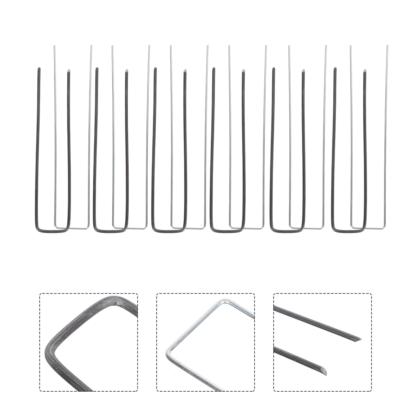 Phenofice Garden Pile U-Shaped Landscape Pin Galvanized Steel 30Pcs for ...