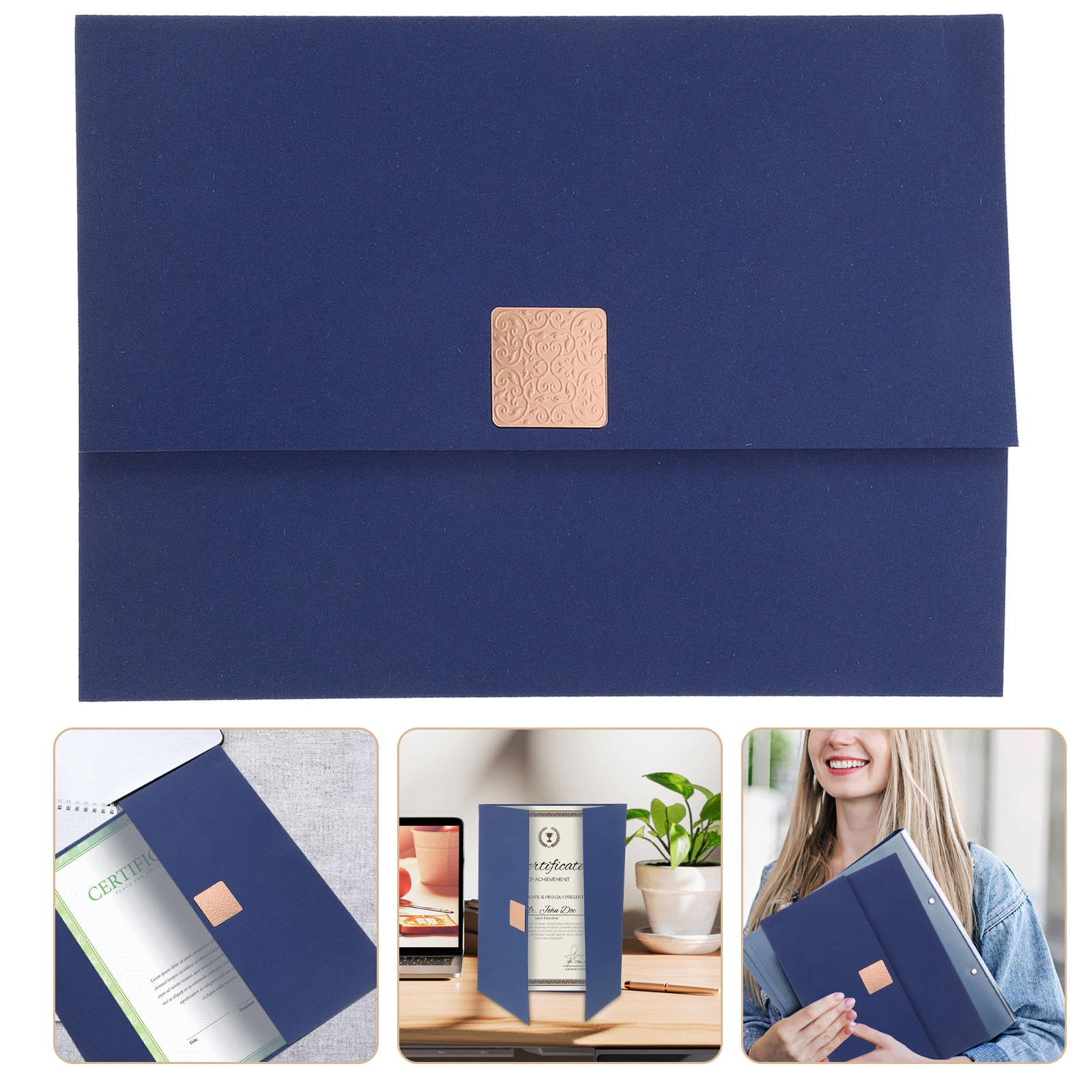 Phenofice Graduation Certificate Holder Paper Blue Protect Documents ...