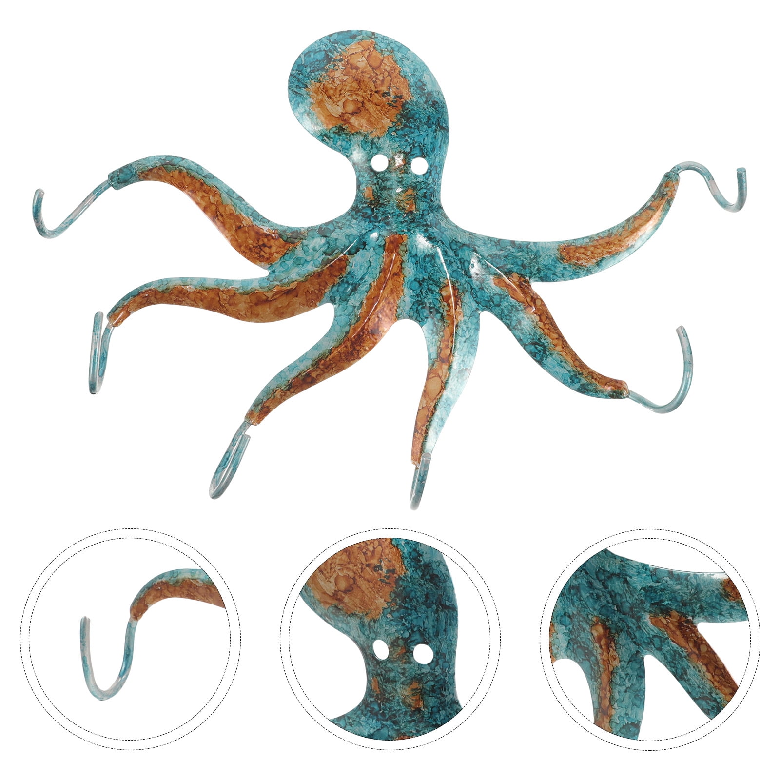 Phenofice Kitchen Hook Octopus Tentacles Wall Decor Multi Colored Iron ...