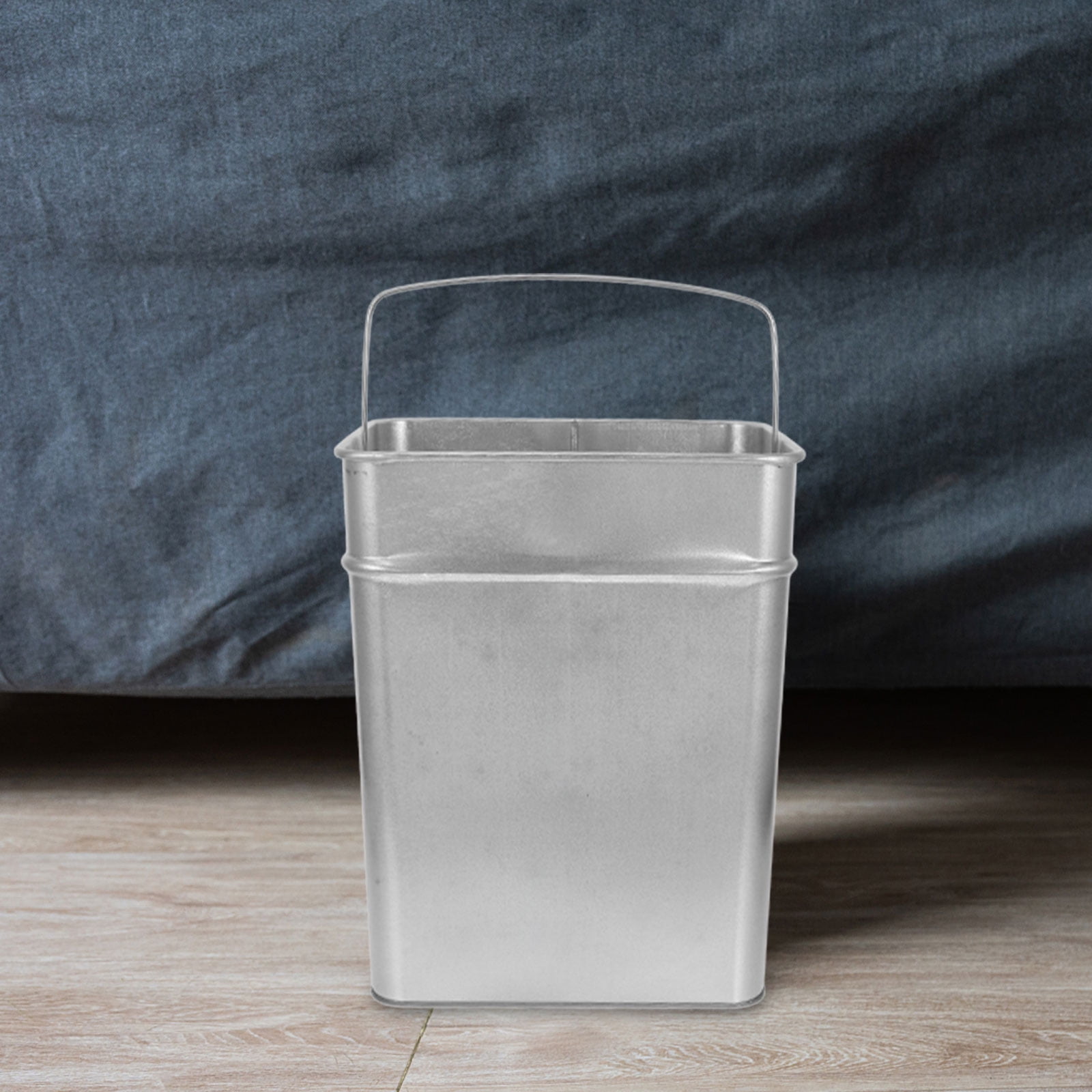 Phenofice Office Trash Bin 1Pack Silver Galvanized Steel Waste ...