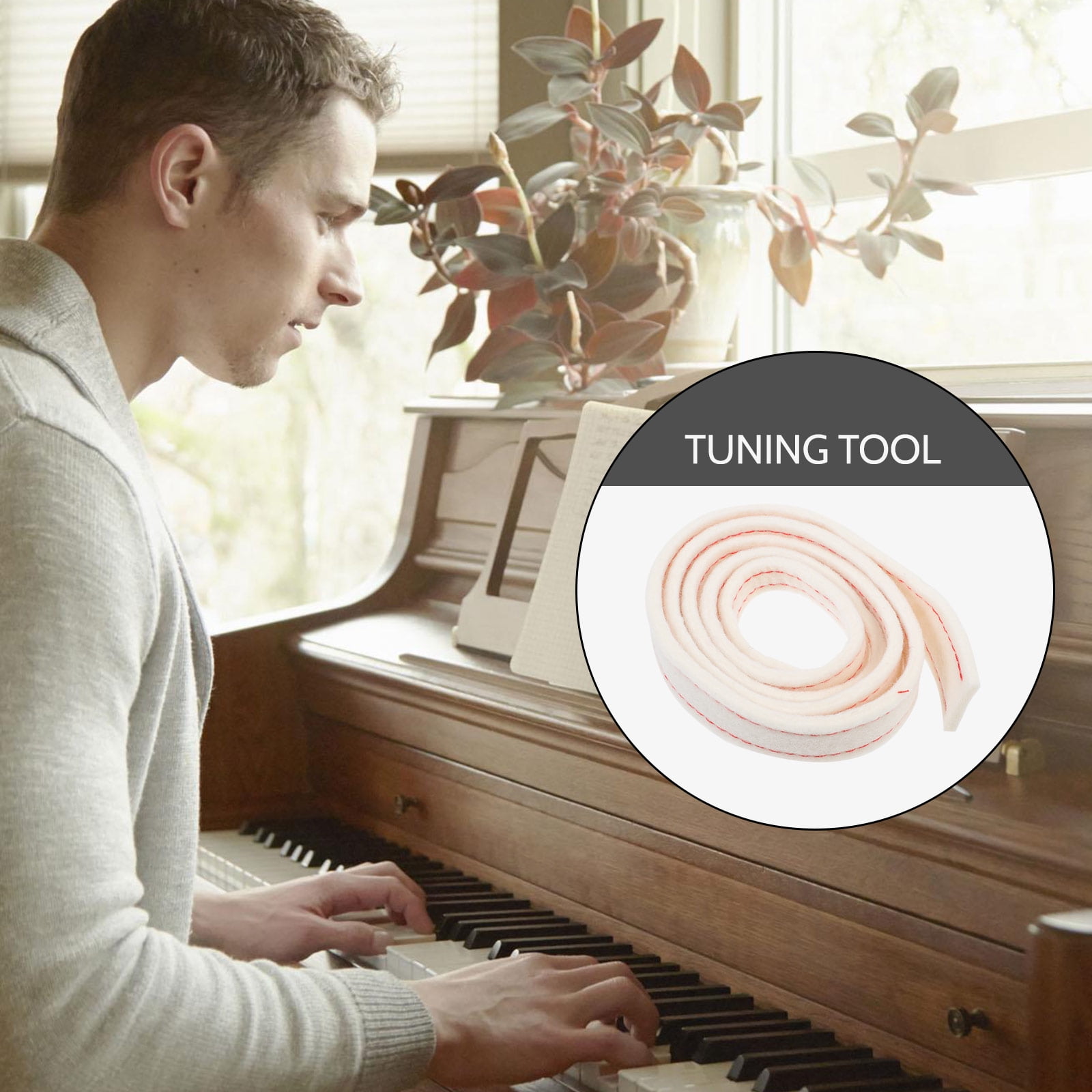 Phenofice Piano Tuning Wool Strap 1Set Light Yellow 120X2.5X0.5in Mute ...