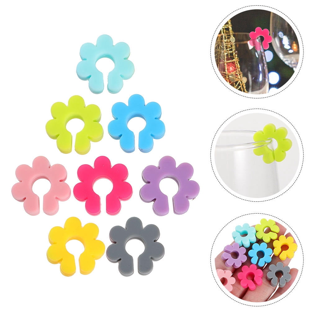 Phenofice Silicone Glass Tags 16Pcs For Identifying Glasses At Family ...