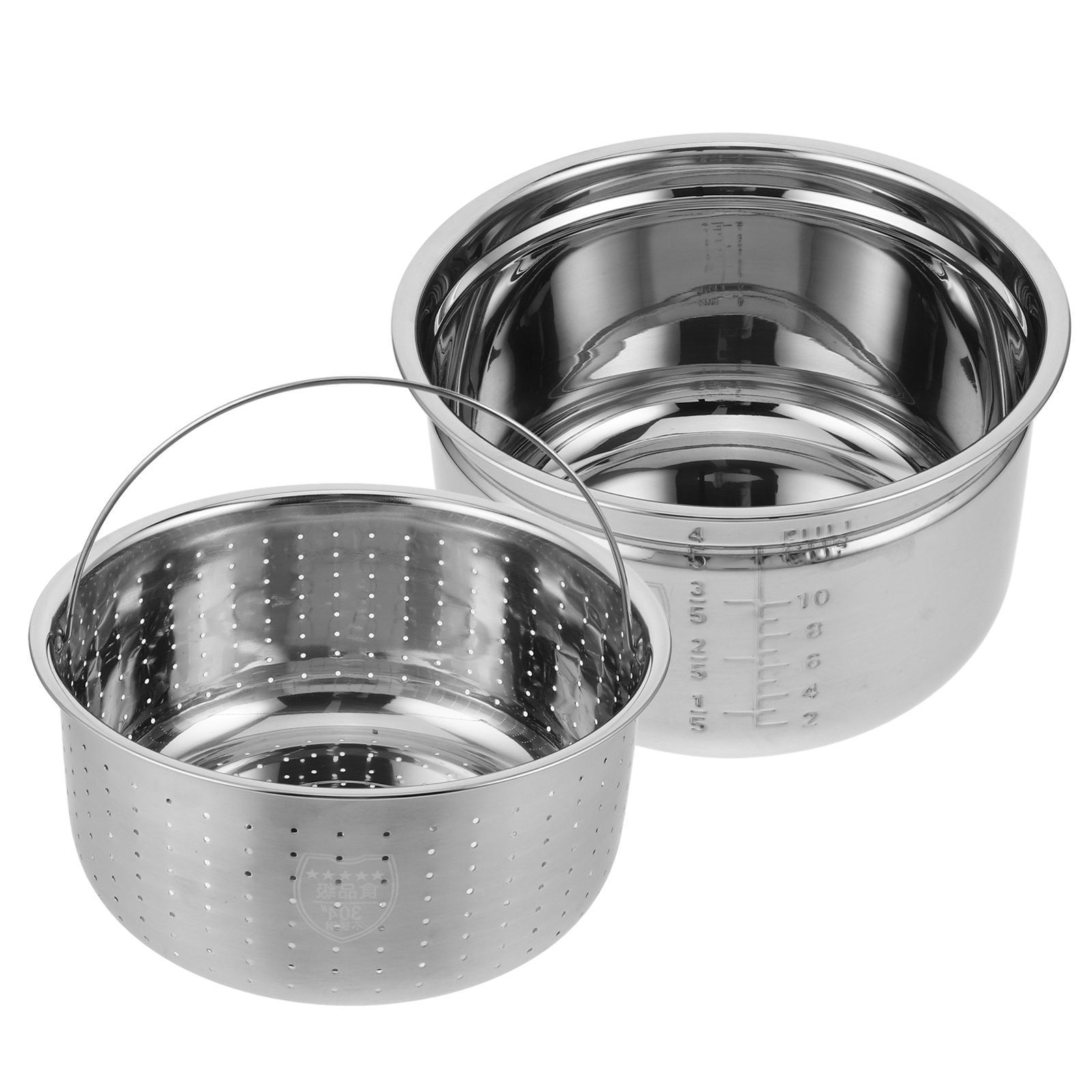 Phenofice Stainless Steel Rice Cooker Inner Pot 1Set Steam Basket for ...