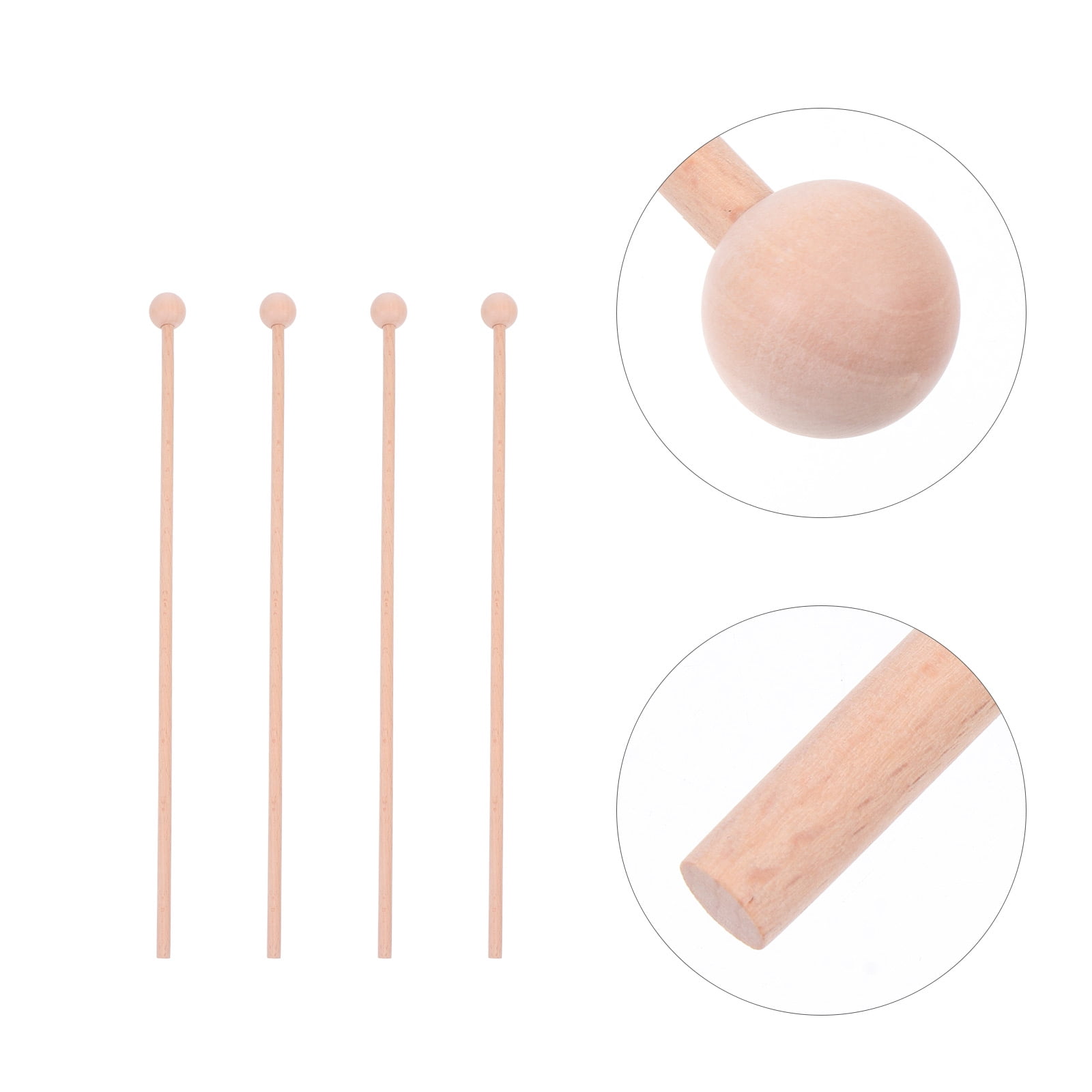 Phenofice Wood Mallets Percussion Sticks Beginners 16.51X0.86X0.86in ...