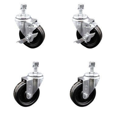 CasterHQ Wheel Master - Retractable Leveling Machine Stem Casters - 4 ...