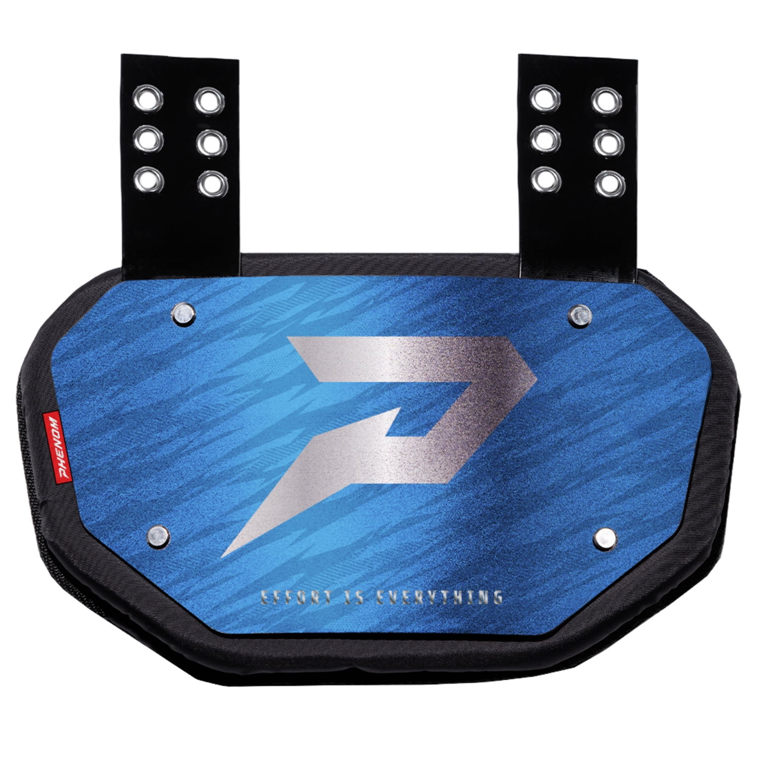 Phenom Elite Football Back Plate - Columbia Blue with Chrome P Logo ...