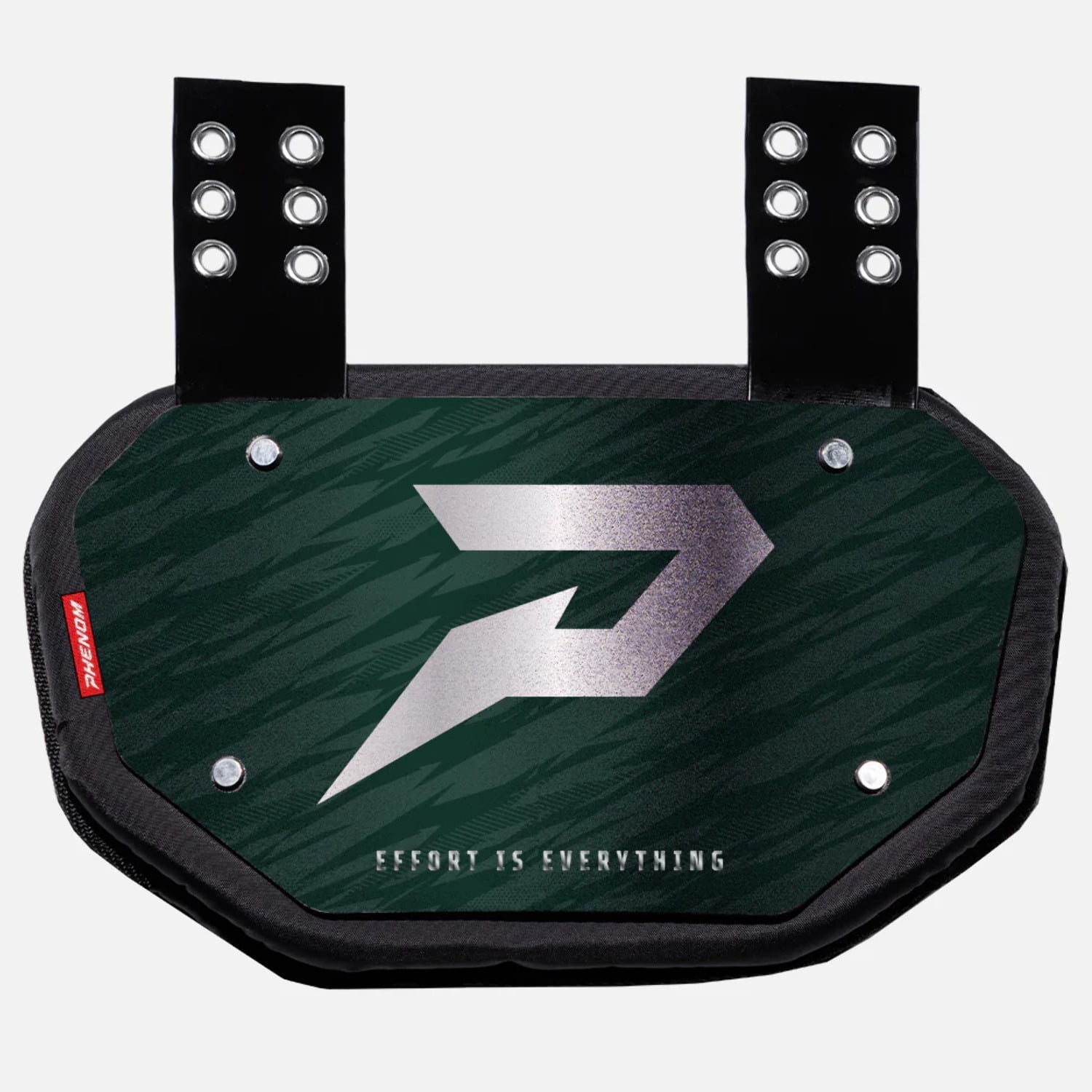 Phenom Elite Football Back Plate - Dark Green with Chrome P Logo ...