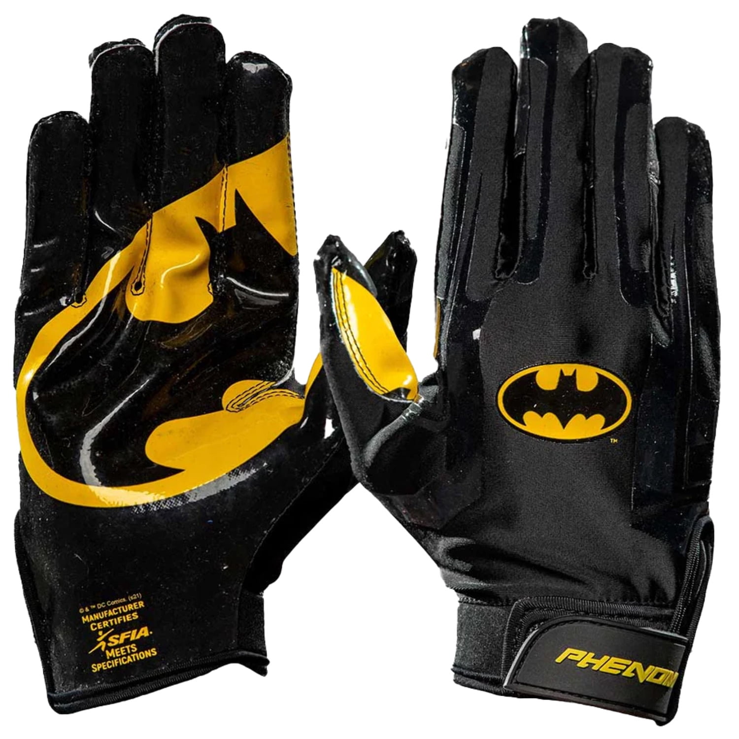 Phenom Elite Lightweight Football Gloves, Batman Print, Vapor-Stick ...