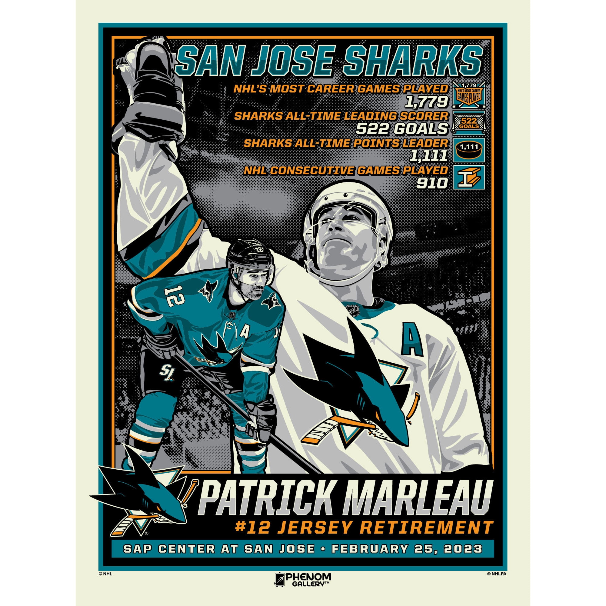 Phenom Gallery Patrick Marleau San Jose Sharks 18" x 24" Serigraph Print - Walmart.com