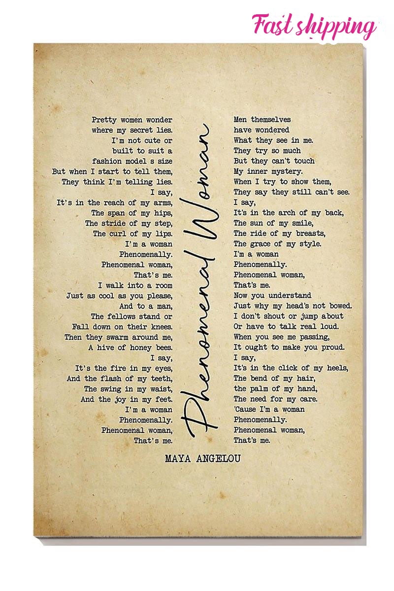 Phenomenal Woman Maya Angelou Poem Vintage Girl poster Wall Art ...