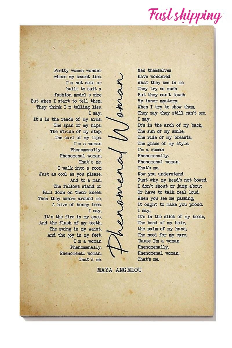 Phenomenal Woman Maya Angelou Poem Vintage Girl poster Wall Art ...