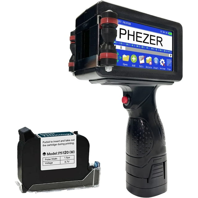 Phezer P16-1 Handheld Inkjet Printer, Portable Handheld Printer Print ...
