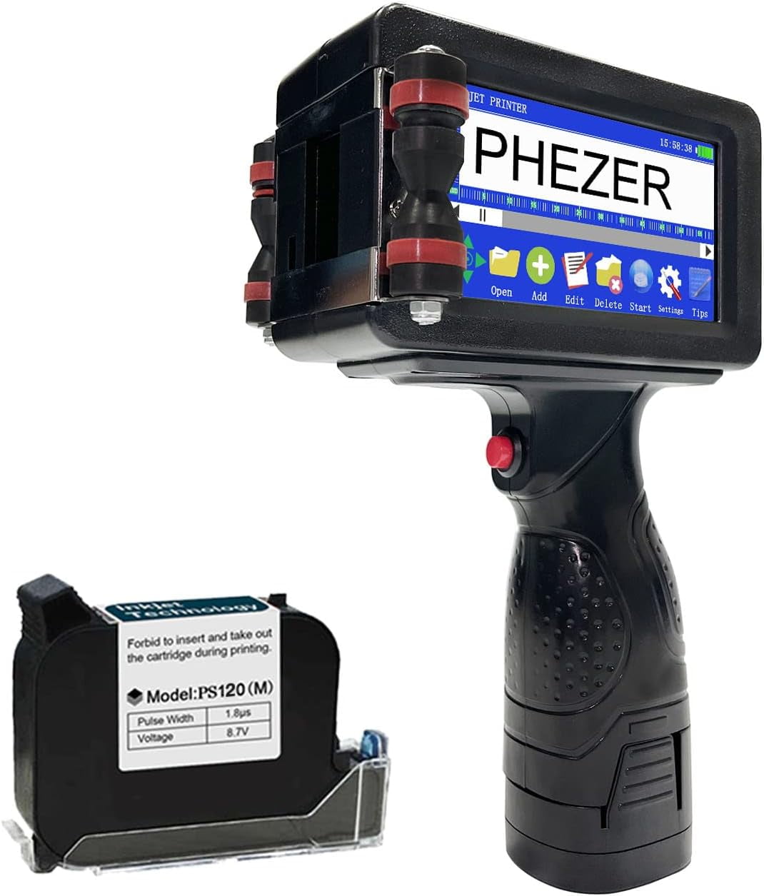 Phezer P16-1 Handheld Inkjet Printer, Portable Handheld Printer Print ...