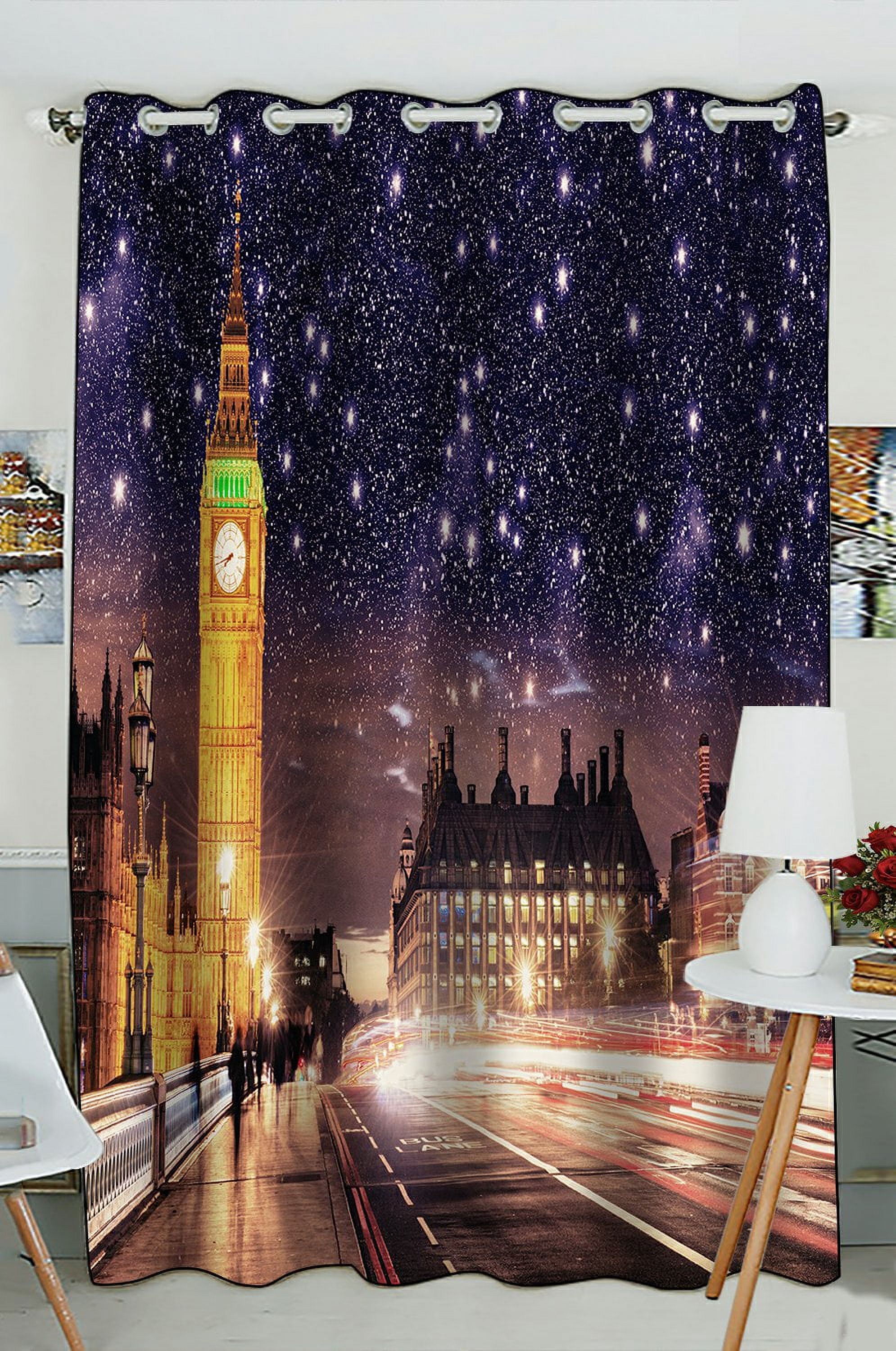 Phfzk Cityscape Window Curtain, Beautiful Big Ben From Westminster ...