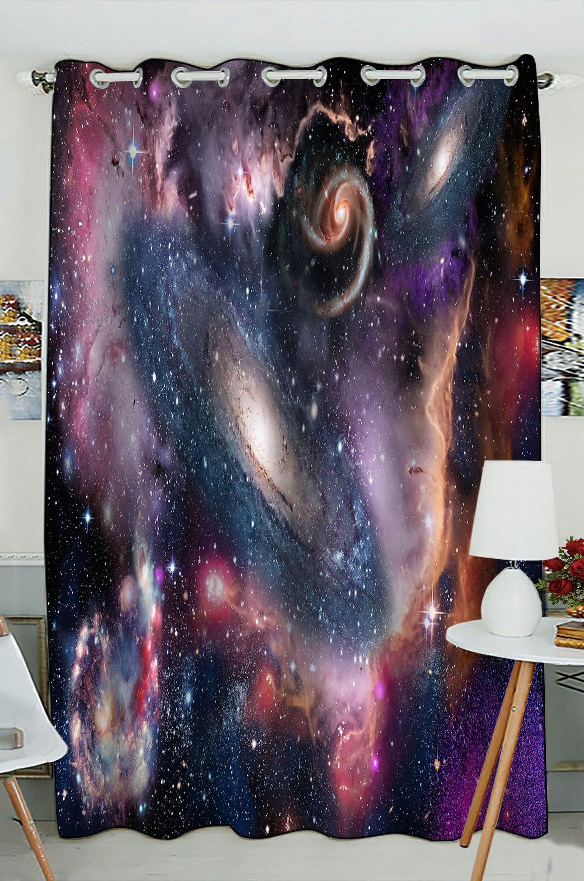 Phfzk Cosmic Landscape Window Curtain, Universe Galaxy Nebula With ...