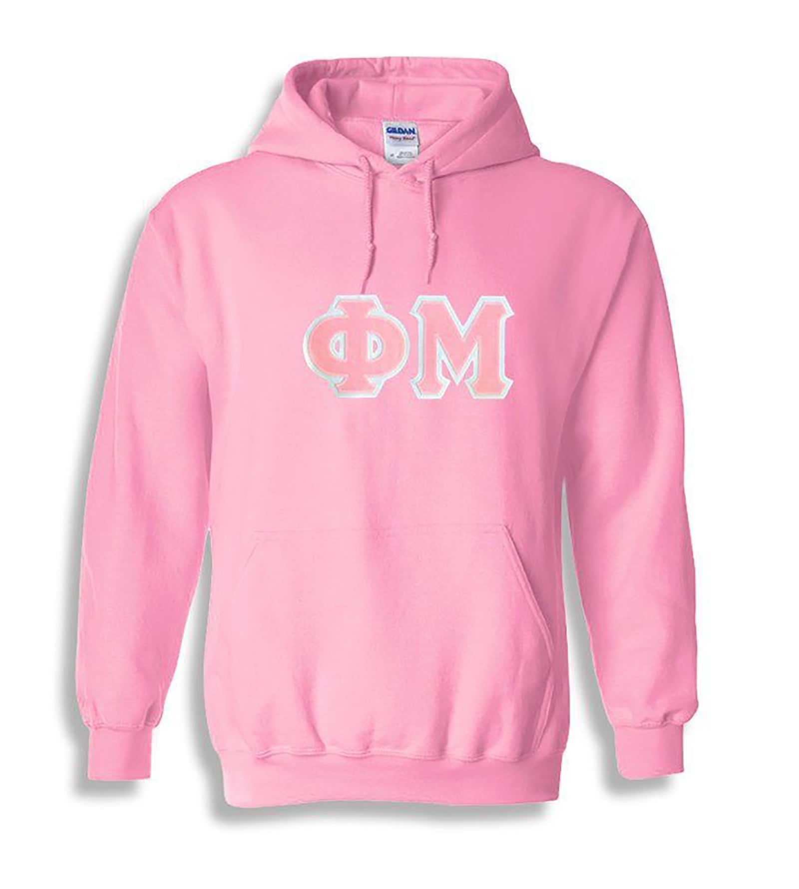 Phi Mu Lettered Hooded Sweatshirt Small Light Pink - Walmart.com