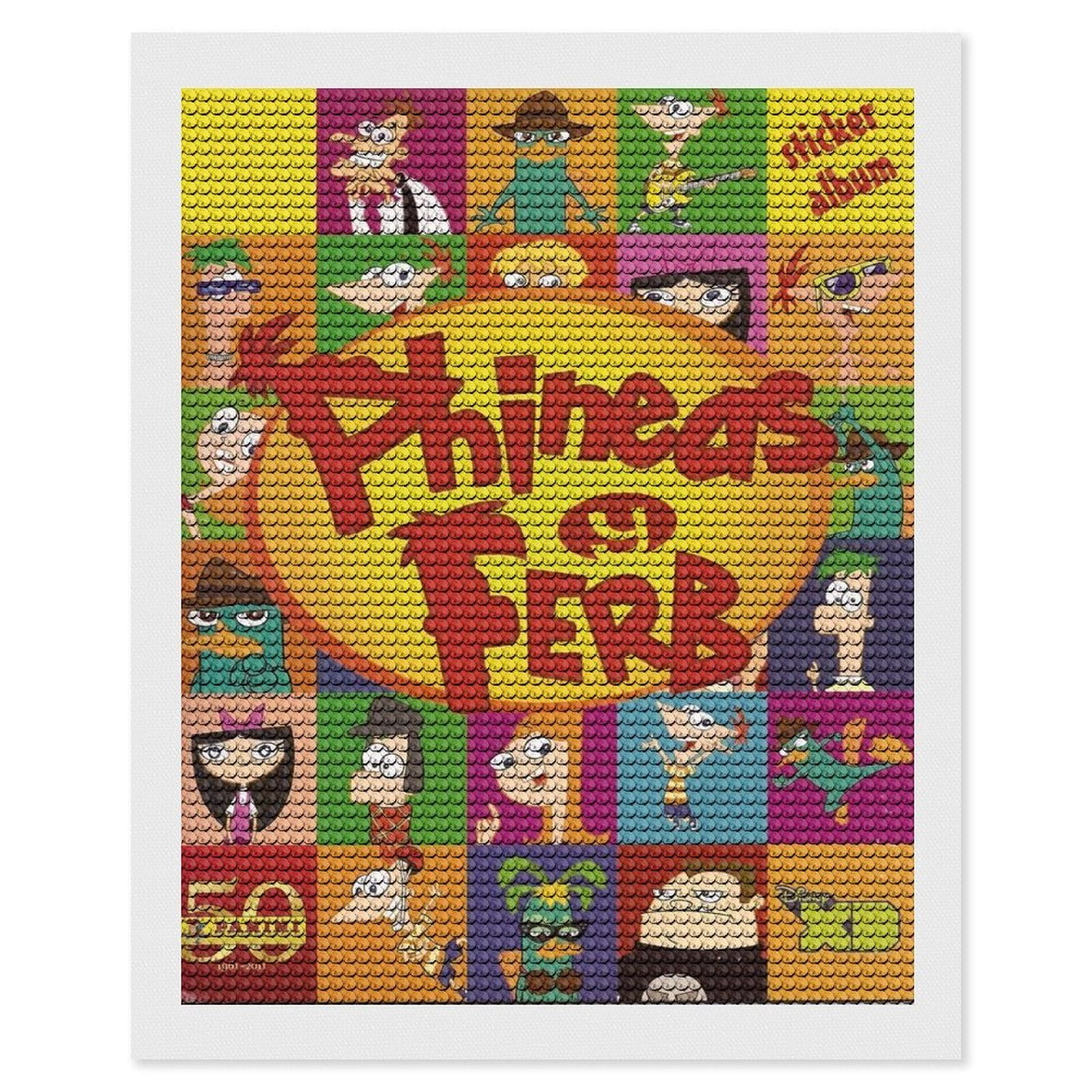 Phi-Neas Friend Ferb0 Diamond Art Kits for Adults DIY 5D Round Full ...
