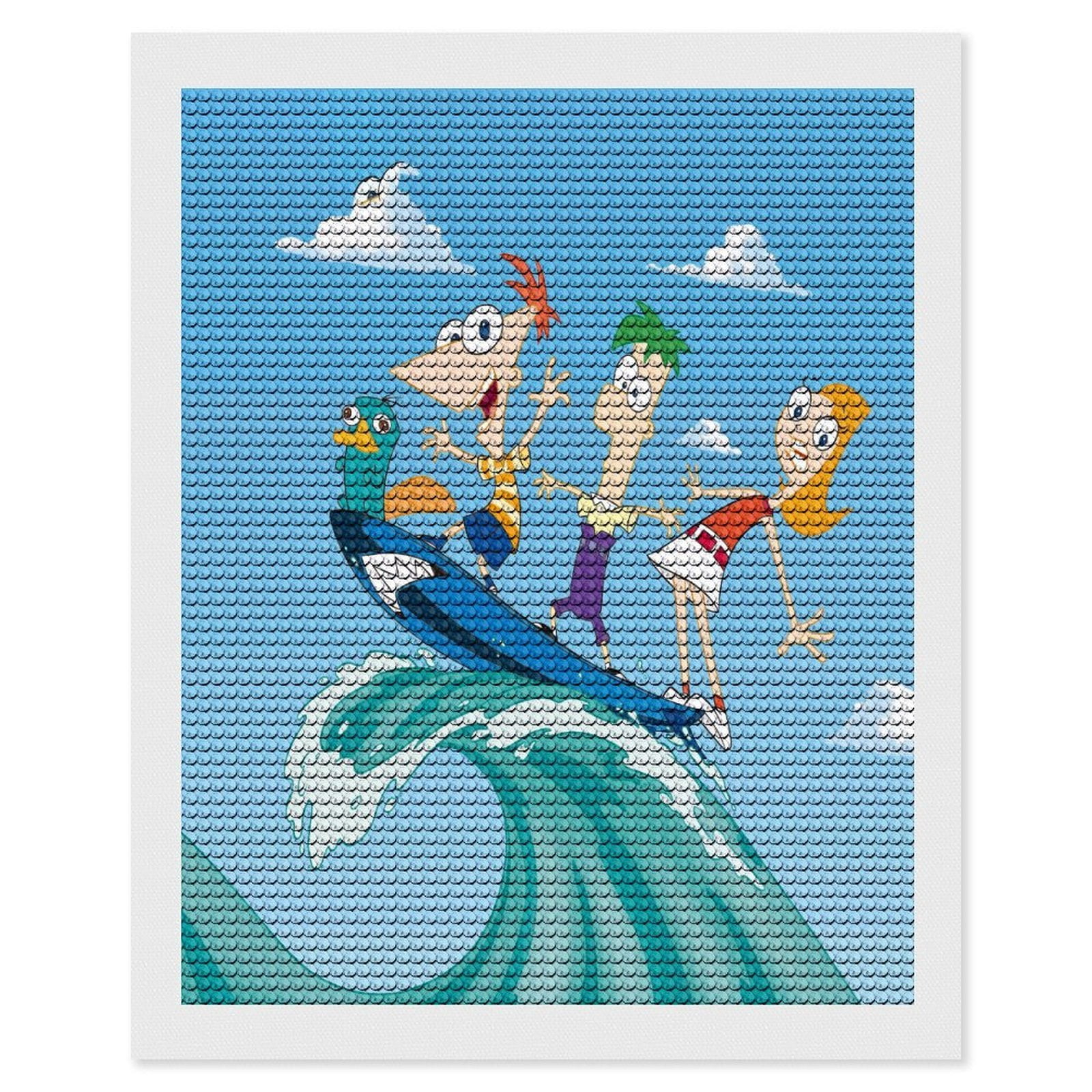 Phi-Neas Friend Ferb0 Diamond Art Kits for Adults DIY 5D Round Full ...