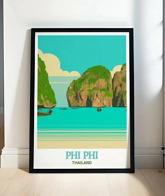 Phi Phi Travel Posters - Maya Bay Islands Scenic Collection NO FRAMED POSTER Home Decor, Vintage ...