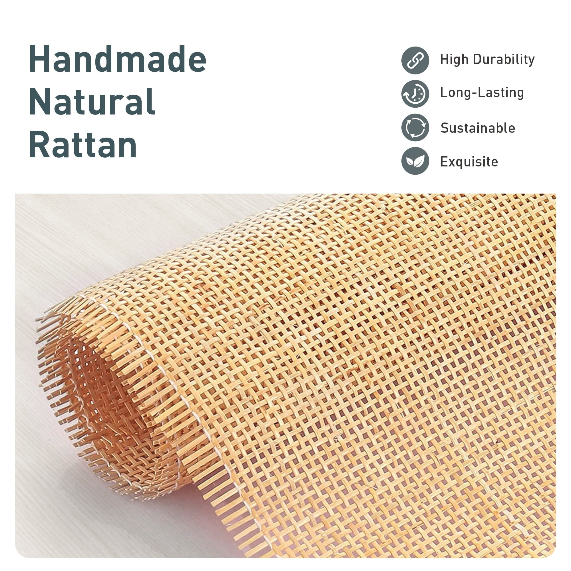 Phi Villa Rattan Drawer Accent Storage Cabinet for Living Room 2-Door ...