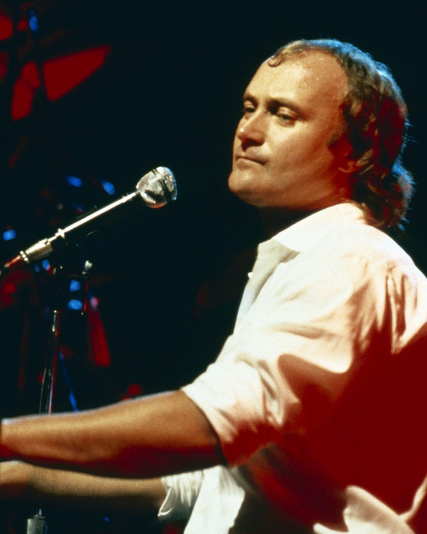 Phil Collins In Concert Seated At Piano In Outfitsleeves Playing 24X36 ...