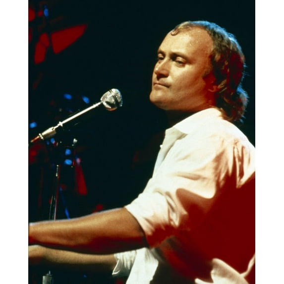 Phil Collins In Concert Seated At Piano In Outfitsleeves Playing 24X36 ...