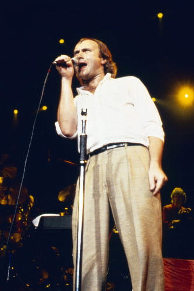 Phil Collins iconic 1980's pose singing on stage in concert 24x36 ...