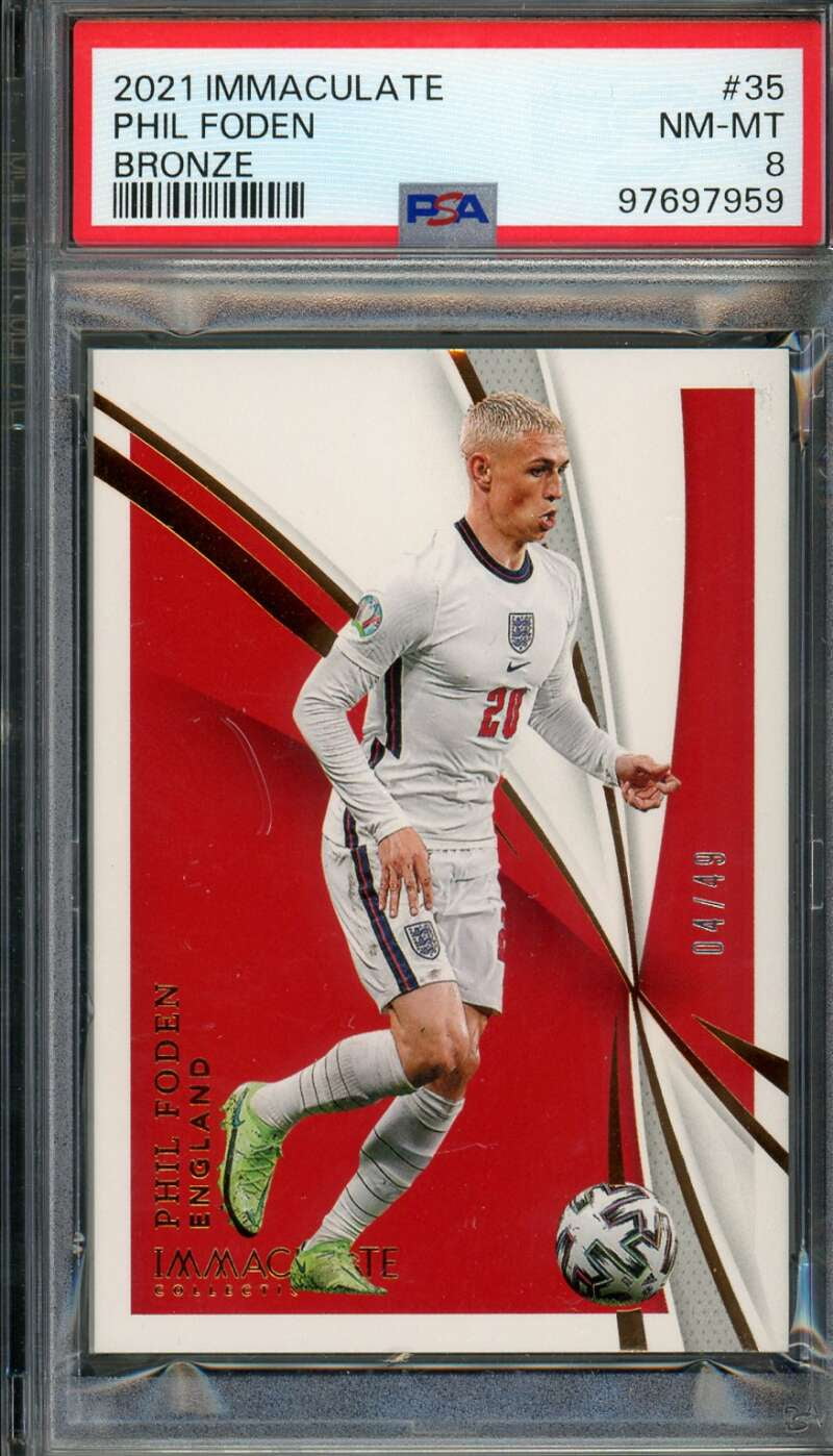 Phil Foden Card 2021-22 Immaculate Bronze (#d 4/49) (pop 2) #35 PSA 8 - Walmart.com