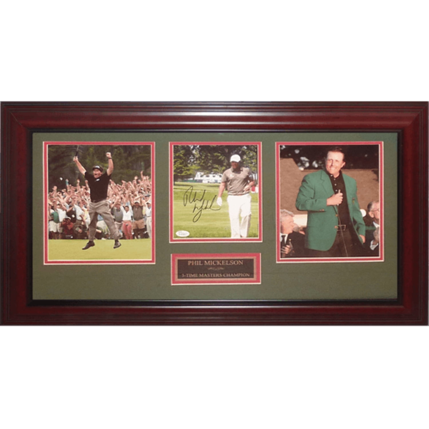 Phil Mickelson Autographed 3-Time Masters Deluxe Framed Triple Frame ...